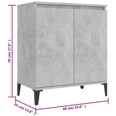 Vidaxl Sideboard Concrete Grey 60x35x70 Cm Engineered Wood
