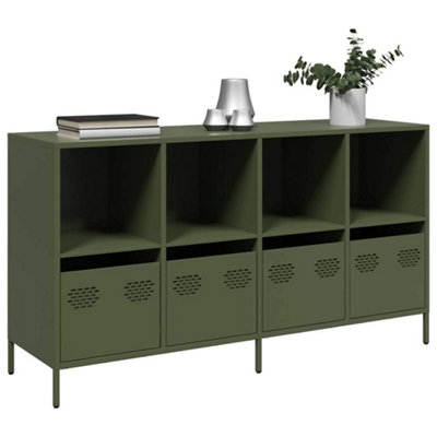 Vidaxl Sideboard Olive Green 135x39x73.5 Cm Cold-rolled Steel