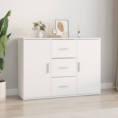 Vidaxl Sideboard White 91x29.5x65 Cm Engineered Wood