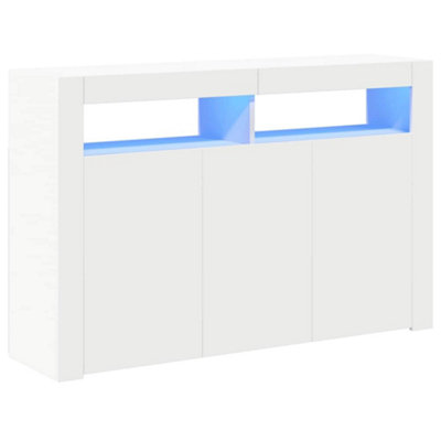 vidaXL Sideboard with LED Lights White 115.5x30x75 cm