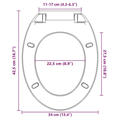 Vidaxl Soft-close Toilet Seat Quick Release Blue Oval