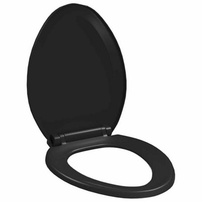 Vidaxl Soft-close Toilet Seat With Quick-release Design Black