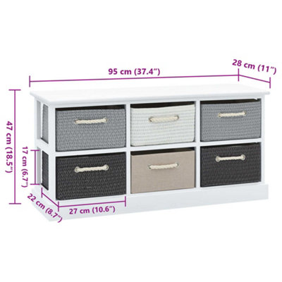 Vidaxl Storage Bench 6 Drawers Wood Storage Benches