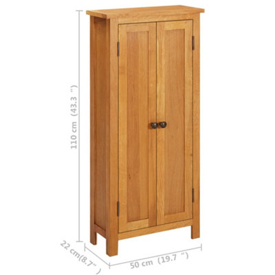 Vidaxl Storage Cabinet 50x22x110 Cm Solid Oak Wood