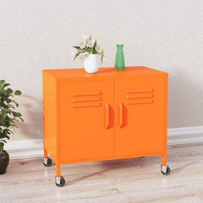 Vidaxl Storage Cabinet Orange 60x35x56 Cm Steel