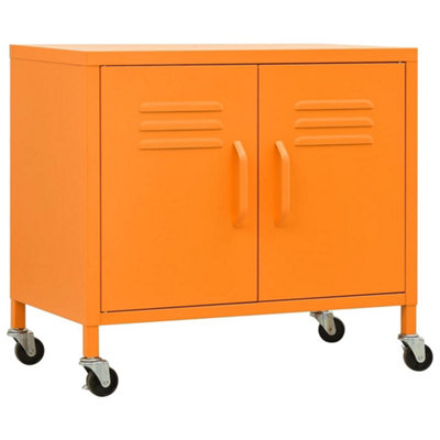 Vidaxl Storage Cabinet Orange 60x35x56 Cm Steel