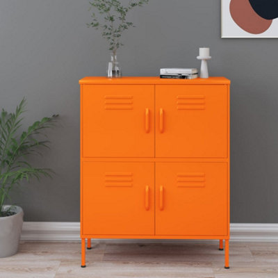 Vidaxl Storage Cabinet Orange 80x35x101.5 Cm Steel