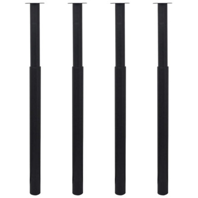 Vidaxl Telescopic Table Legs 4 Pcs Black 710 Mm-1100 Mm Table Legs