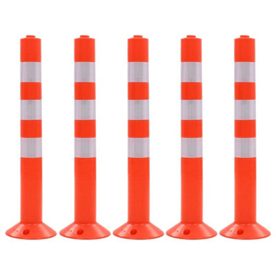 Vidaxl Traffic Control Bollards 5 Pcs Plastic 75 Cm Bollard Posts