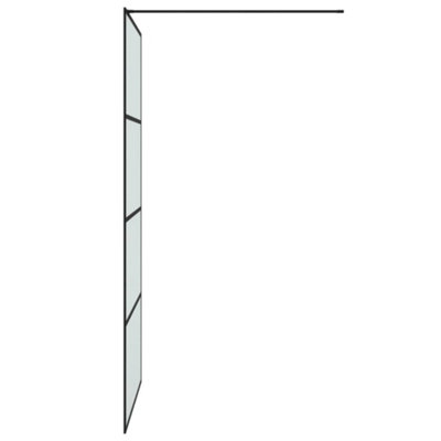 Vidaxl Walk-in Shower Wall Black 100x195 Cm Frosted Esg Glass