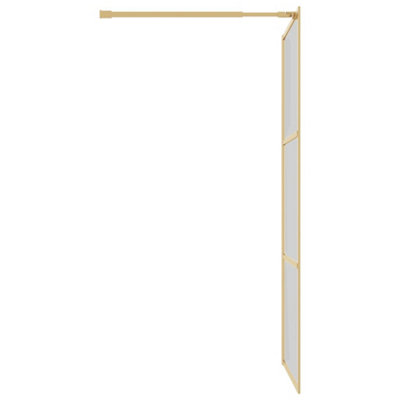 Vidaxl Walk-in Shower Wall With Clear Esg Glass Gold 100x195 Cm