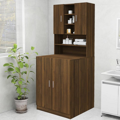Vidaxl Washing Machine Cabinet Brown Oak 70.5x25.5x90 Cm Washing ...