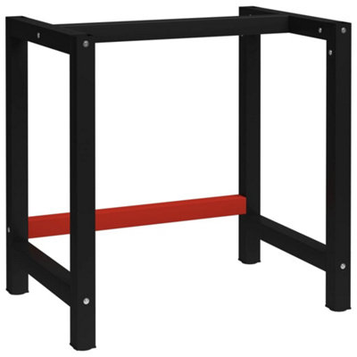 Vidaxl Work Bench Frame Metal 80x57x79 Cm Black And Red Metal Frames