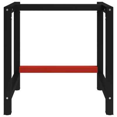 Vidaxl Work Bench Frame Metal 80x57x79 Cm Black And Red Metal Frames