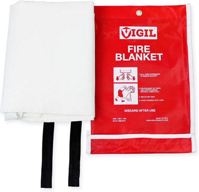 Vigil Fire Blanket (1.8m x 1.8m) - Fibreglass Blanket for Commercial ...
