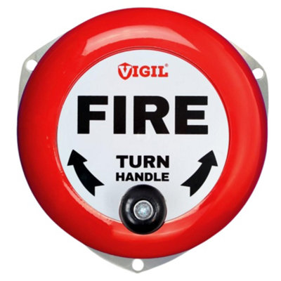 Vigil Manual Rotary Fire Alarm Bell - For Emergency Indoor & Outdoor ...