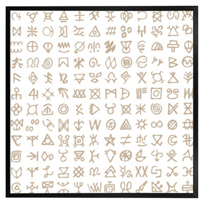 Viking ritual symbols (Picutre Frame) / 20x20" / Oak