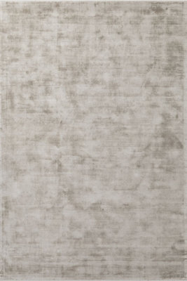 Vikosa Jane Viscose Soft Plain Rug Living Room in Grey