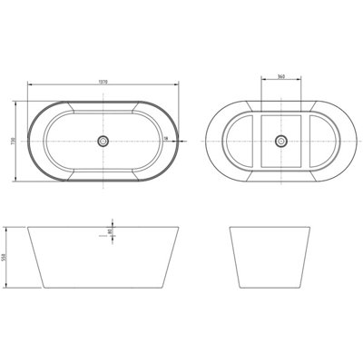 Viktor Benson Alba 1370 x 730mm Freestanding Bath