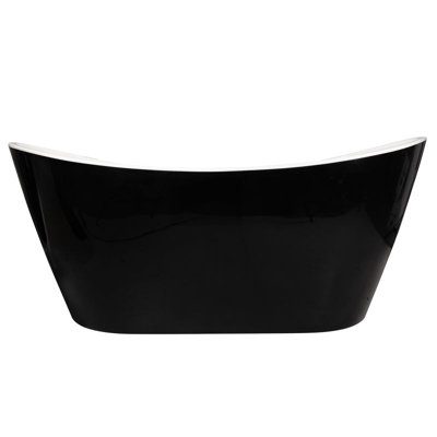 Viktor Benson Taha 1500mm Freestanding Bath - Black White Waste Slim ...