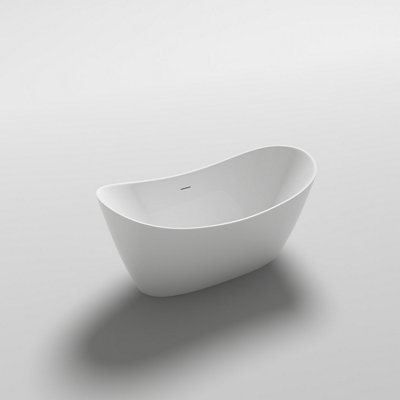 Viktor Benson Taha 1500mm Freestanding Double Ended Bath (White Waste ...