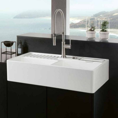 Villeroy & Boch Butler 90 2.5-Bowl Ceramic Inset Kitchen Sink, 895 x ...