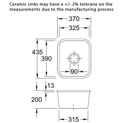 Villeroy & Boch Cisterna 45 Ceramic Undermount Single-Bowl Kitchen Sink ...