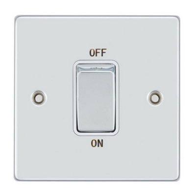 Vimark VPD1300CHW Pro Décor 50A DP Switch Polished Chrome White Insert