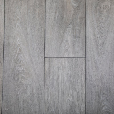 Vine Oak Grey Style Soft Lino Flooring 4m Width Sheet Vinyl R10 Slip ...