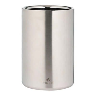 Viners Barware Double Wall Steel Wine Cooler 1.3L Silver | DIY at B&Q