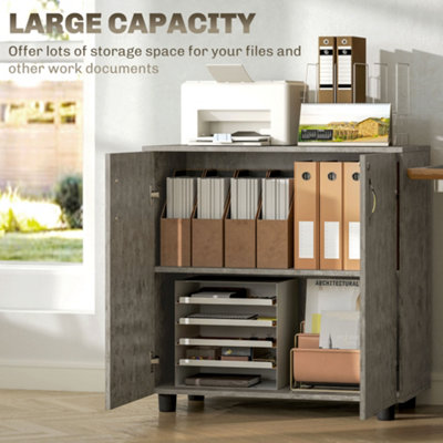 Vinsetto 2-Tier Locking Filing Cabinet Office Storage Cabinet, Grey