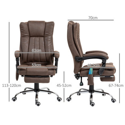 Vinsetto 6-Point Vibrating Heat Massage Chair w/ Microfibre Upholstery ...