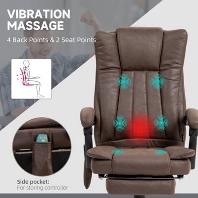 Vinsetto 6-Point Vibrating Heat Massage Chair w/ Microfibre Upholstery ...