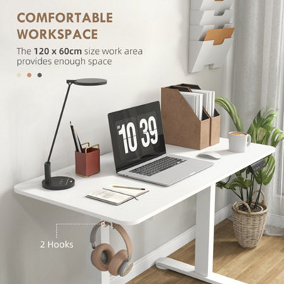Vinsetto Adjustable Desk Electric Standing Desk for Home Office White