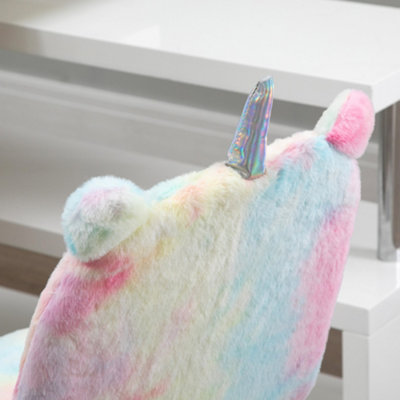 Vinsetto Fluffy Unicorn Office Chair w/ Swivel Wheel, Cute Desk Chair ...