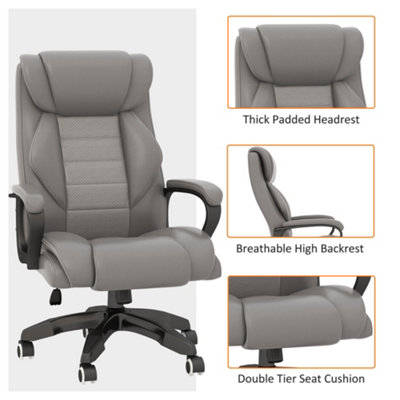 Vinsetto High Back 6 Points Vibration Massage Executive Office Chair Grey