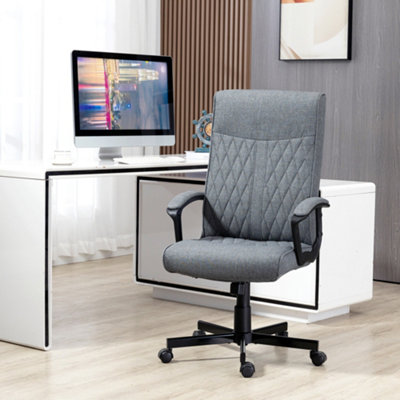 Vinsetto High-Back Home Office Chair with Adjustable Height and Swivel ...