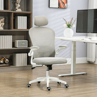 Vinsetto Mesh Office Chair with Headrest, 4D Lumbar Support, Flip-up ...