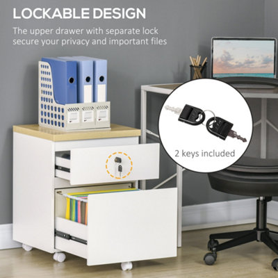 Vinsetto Mobile Filing Cabinet Lockable File Cabinet Legal Size W ...