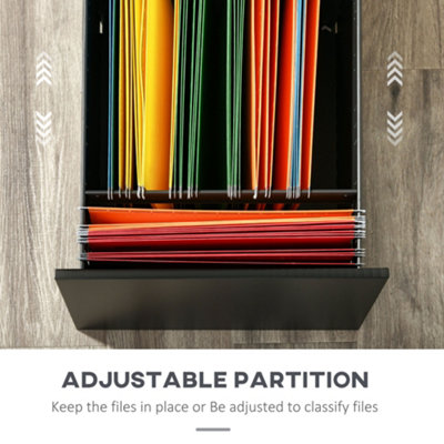 Vinsetto Mobile Lockable File Cabinet w/ Adjustable Hanging File Folder ...