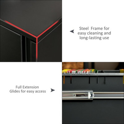 Vinsetto Mobile Lockable File Cabinet w/ Adjustable Hanging File Folder ...