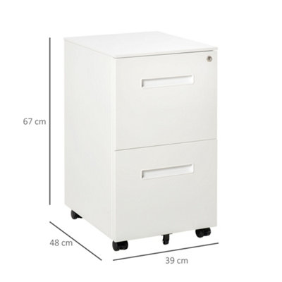 Vinsetto Mobile Lockable File Cabinet w/ Adjustable Hanging File Folder ...