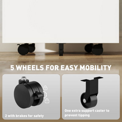 Vinsetto Mobile Lockable File Cabinet w/ Adjustable Hanging File Folder ...