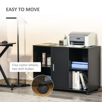 Vinsetto Mobile Office File Cabinet Printer Stand Unit 360 Degree ...