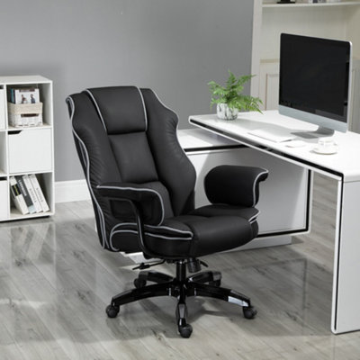 Vinsetto Piped PU Leather Padded High-Back Computer Office Gaming Chair ...
