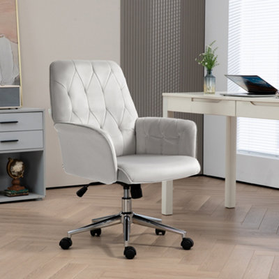 Vinsetto Swivel Computer Chair w/ Arm Modern Style Tufted Home Office ...
