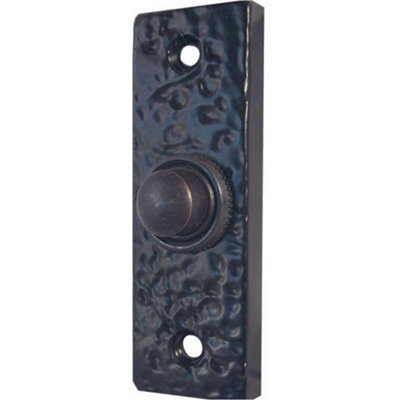 Vintage Black Antique Bell Push Switch 78x26mm - Doorbell Cover Plate