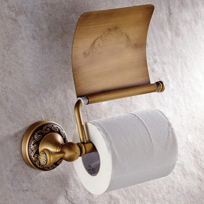 Vintage brass paper towel holder, wall-mounted toilet paper holder ...