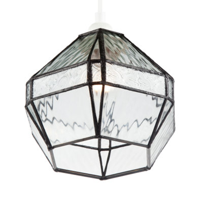 Vintage Classic Bronze Pendant Shade with Moroccan and Water Glass