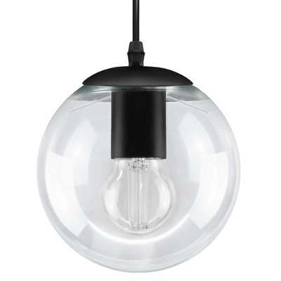 Vintage Clear Glass Globe Pendant Light Shade M0086
